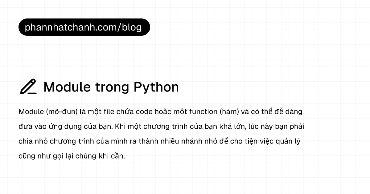 Module trong Python — Phan Nhật Chánh